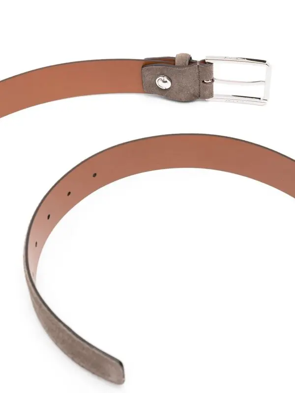 Santoni Logo-debossed Suede Belt