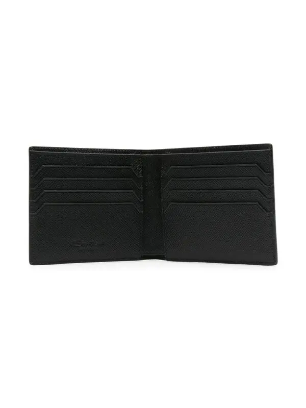 Santoni Bi-fold Leather Wallet - Black