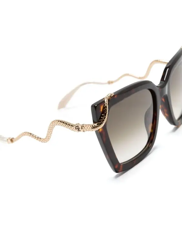 Roberto Cavalli Snake-Motif Oversized Sunglasses - Brown  display picture 1