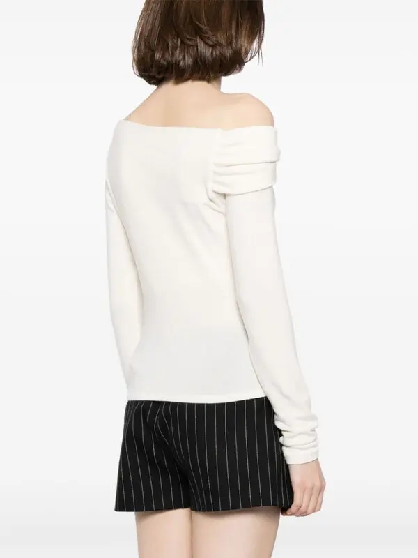 REFORMATION Elio Off-shoulder Top - Neutrals