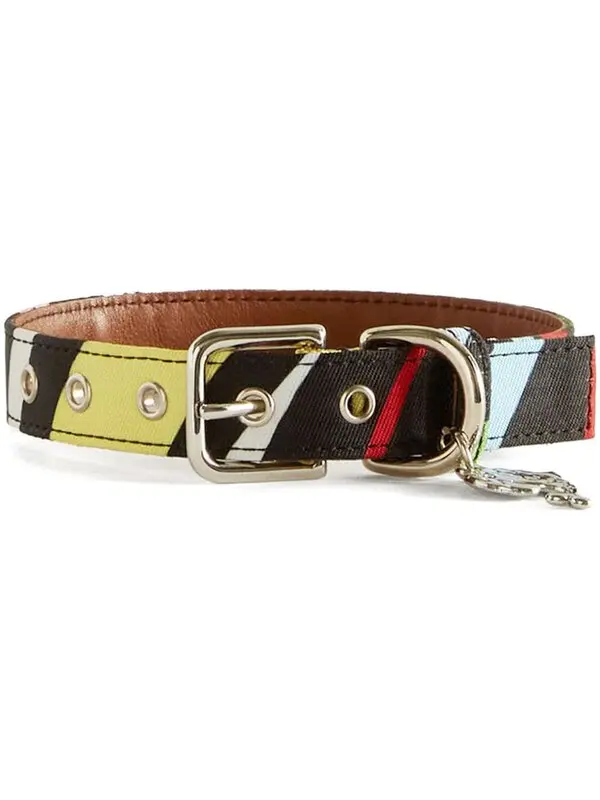 Emilio Pucci Marmo-print Dog Collar - Black