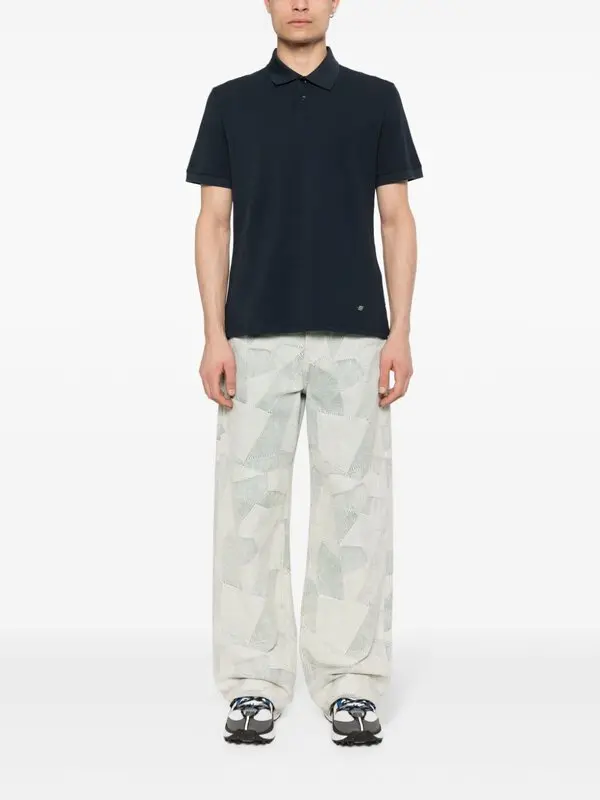 Just Cavalli Piqué-weave Polo Shirt - Blue