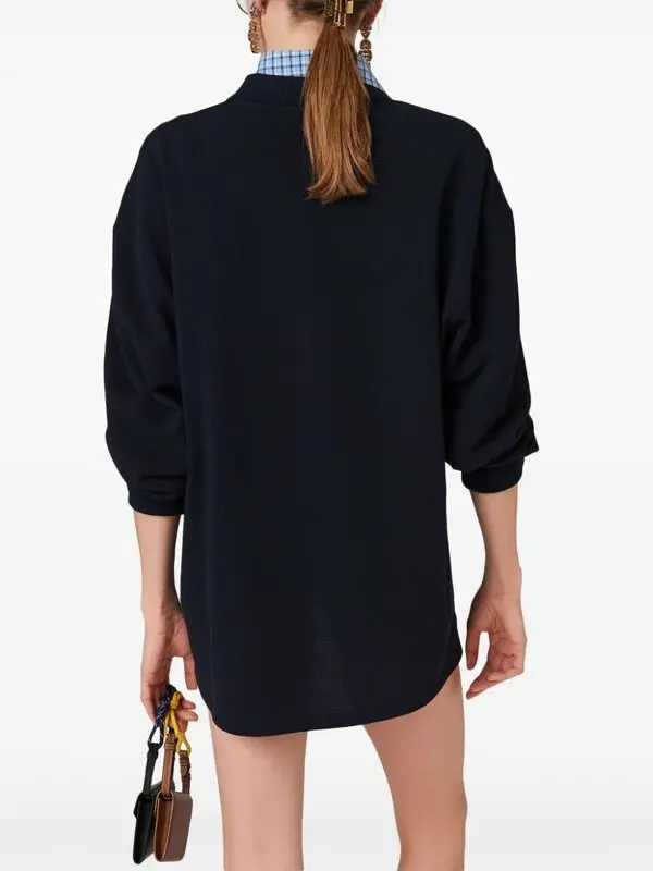 Miu Miu Logo-embroidered Piqué Polo Shirt - Blue