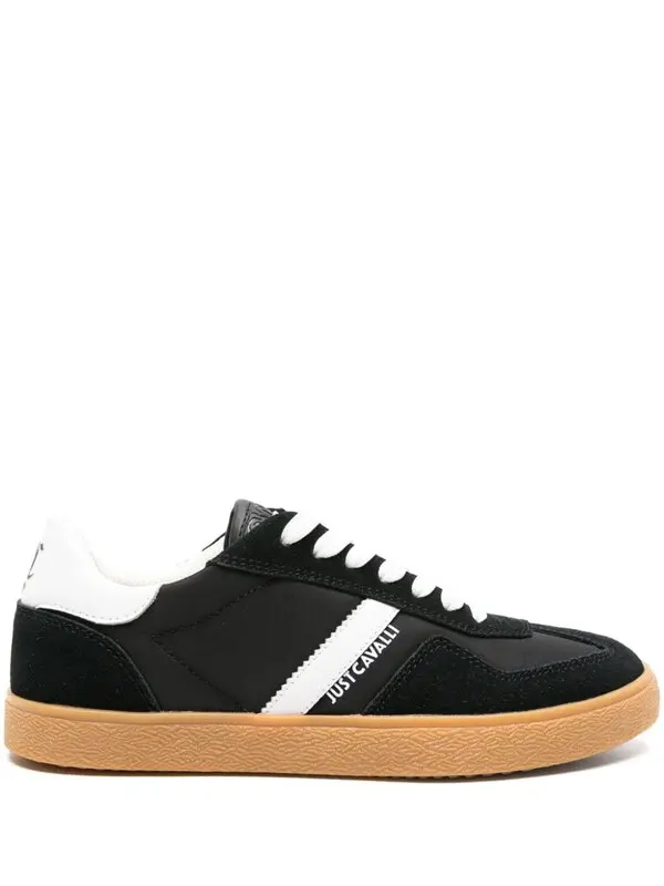 Just Cavalli Panelled Leather Lace-up Sneakers