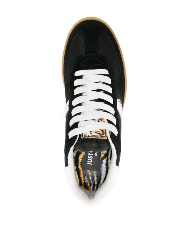 Just Cavalli Panelled Leather Lace-up Sneakers