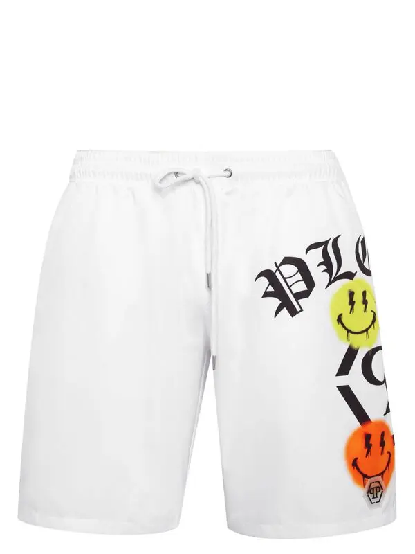 Philipp Plein Logo-print Swim Shorts - White