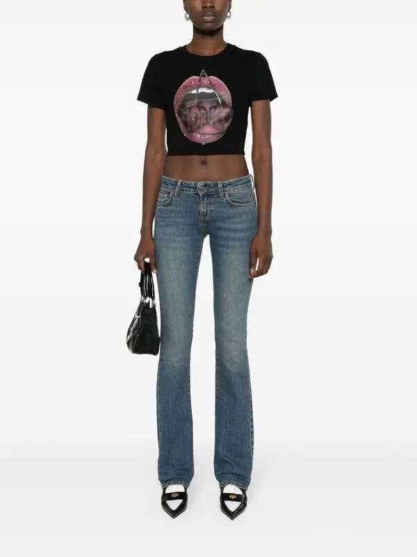 Fiorucci Graphic-print Cropped T-shirt