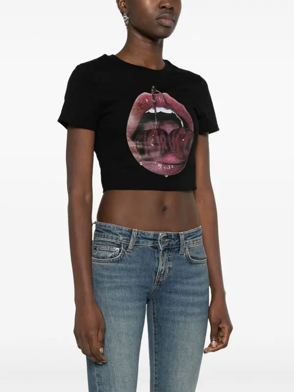 Fiorucci Graphic-print Cropped T-shirt