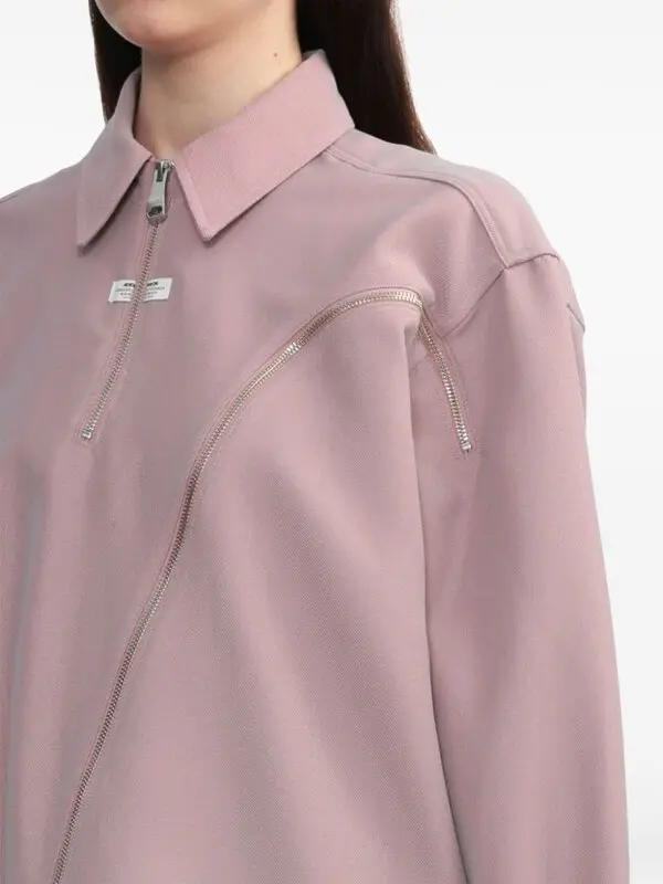 Ader Error High-Ow Zip-Up Shirt In Pink - 60% Off | Editorialist