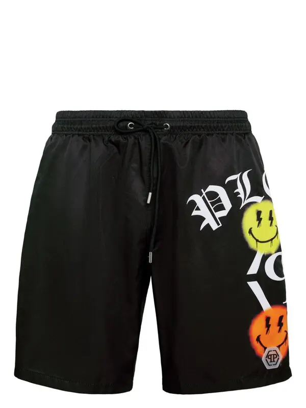 Philipp Plein Logo-print Swim Shorts - Black