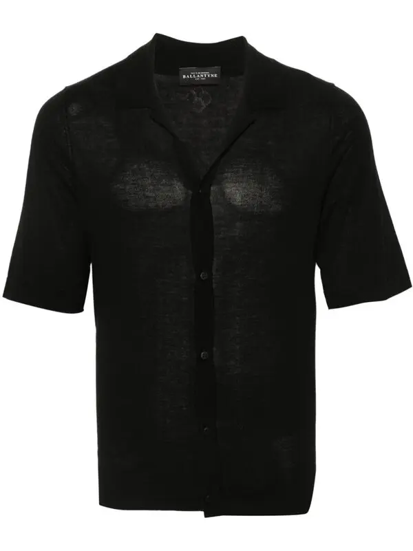 BALLANTYNE Fine-knit Short-sleeved Shirt - Black