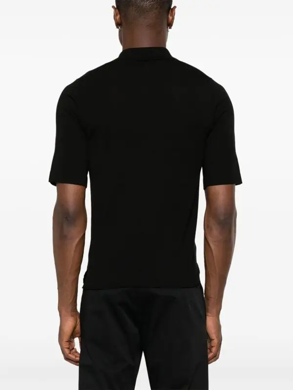 BALLANTYNE Fine-knit Short-sleeved Shirt - Black