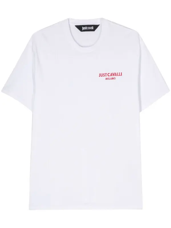 Just Cavalli Logo-flocked Cotton T-shirt