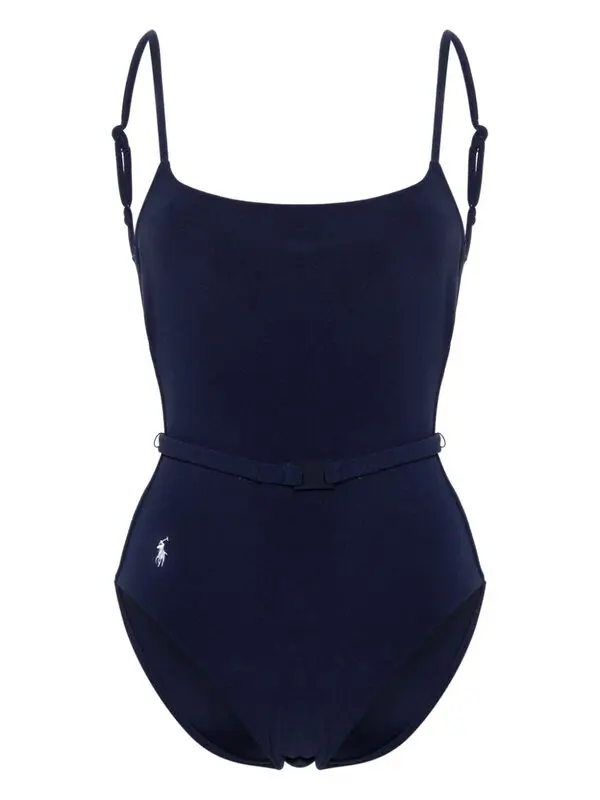 Polo Ralph Lauren Terry-cloth Belted Swimsuit - Blue