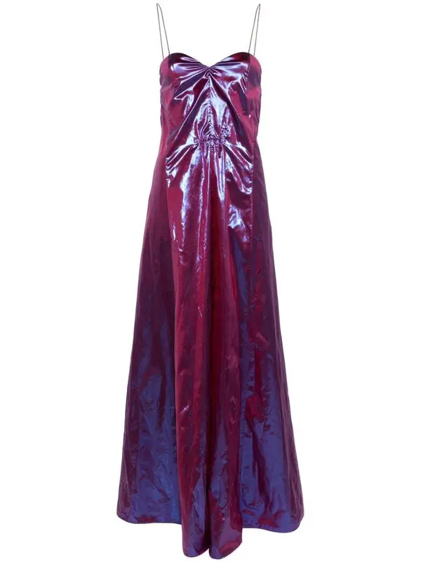 FORTE_FORTE Sweetheart-neck Lamé Gown - Blue
