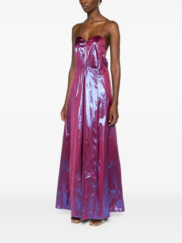 FORTE_FORTE Sweetheart-neck Lamé Gown - Blue