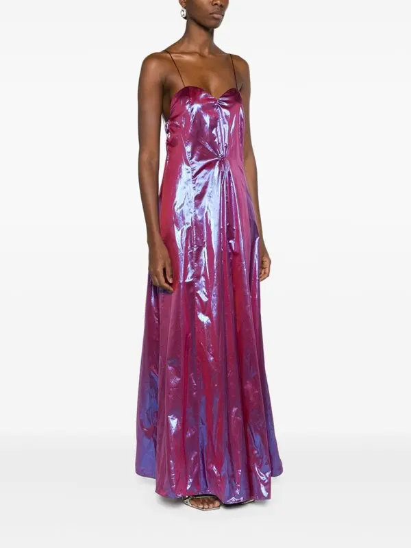 FORTE_FORTE Sweetheart-neck Lamé Gown - Blue