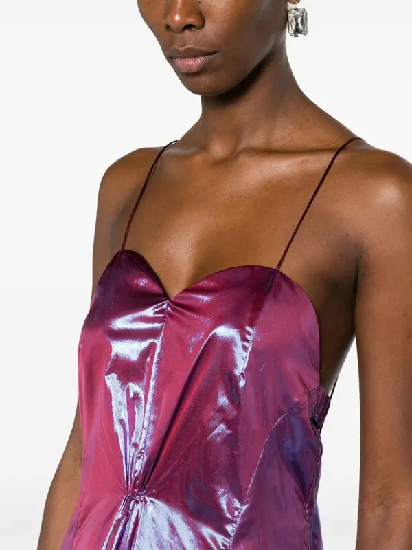 FORTE_FORTE Sweetheart-neck Lamé Gown - Blue