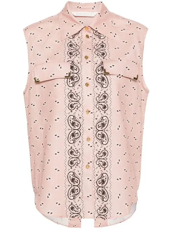 Palm Angels Paisley-print Sleeveless Shirt