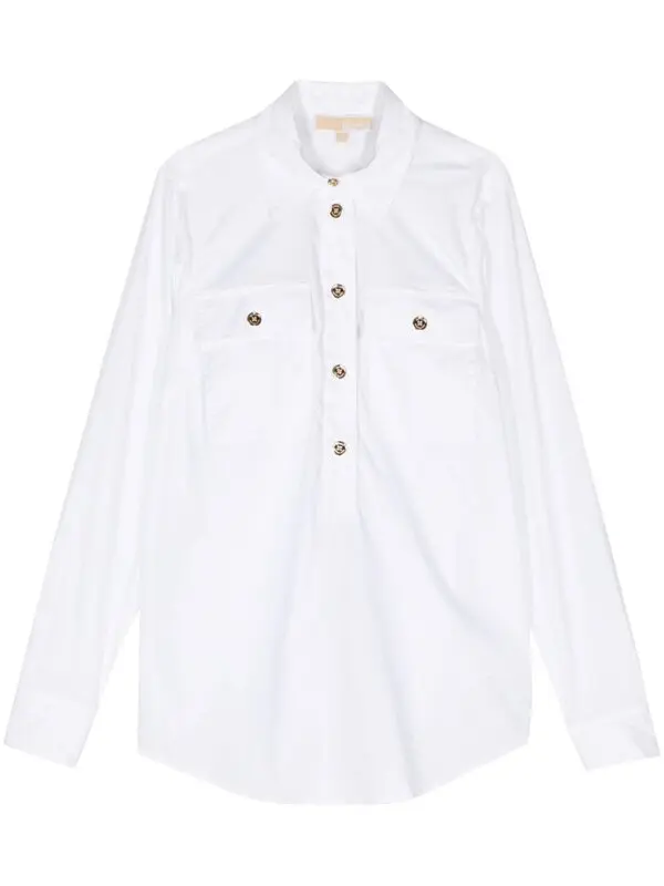 Michael Kors Collared Poplin Blouse