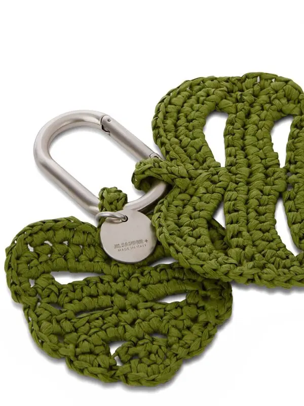 JIL SANDER Woven Raffia Leaf Charm