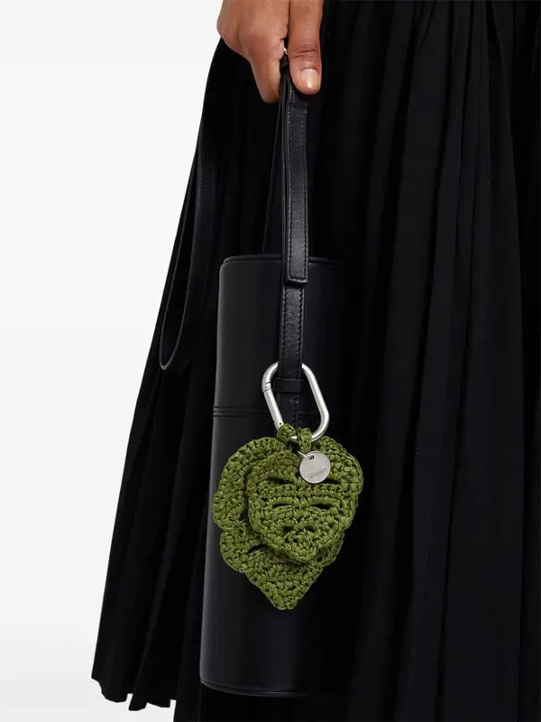 JIL SANDER Woven Raffia Leaf Charm
