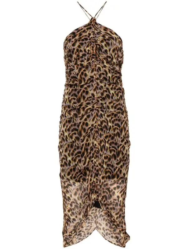 MARANT ETOILE Valdi Leopard-print Midi Dress - Brown