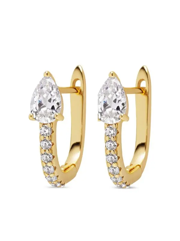 NIALAYA JEWELRY Plated Cz Hoop Earrings - Gold