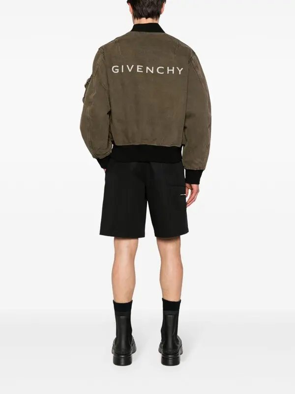 Givenchy Logo-print Reversible Bomber Jacket - Brown