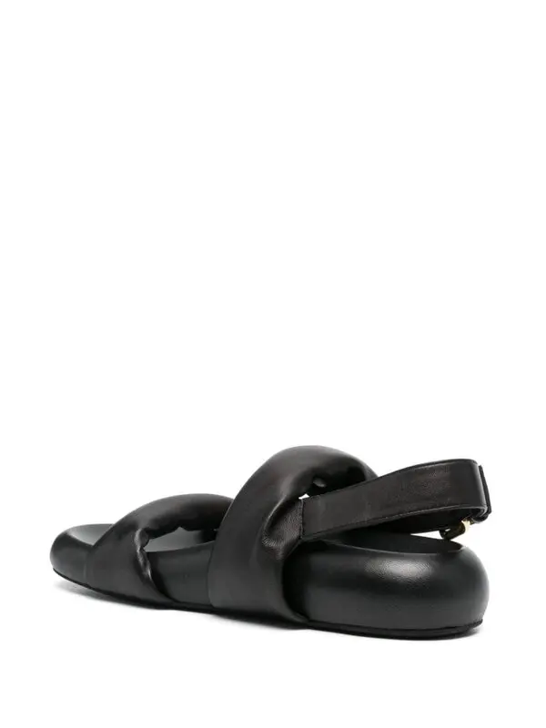 Marni Logo-print Leather Sandals - Black