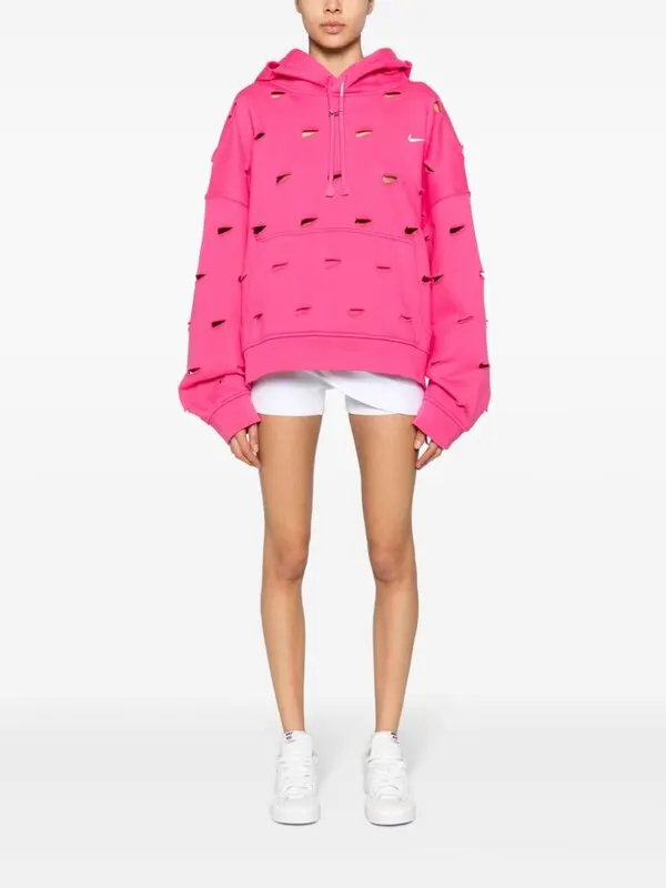 Nike Swoosh-cut Out Jersey Hoodie