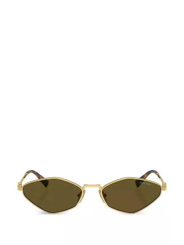 Miu Miu Geometric-frame Sunglasses - Gold