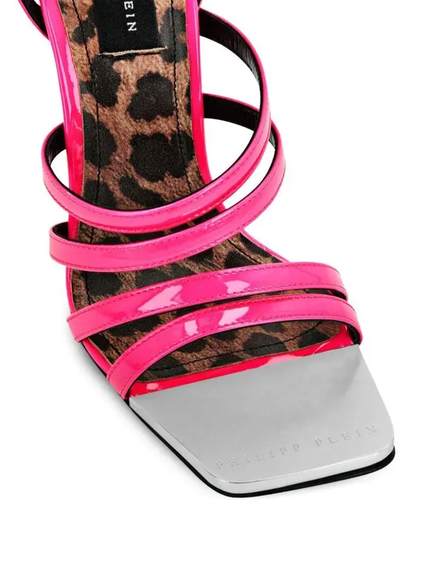 Philipp Plein Square-toe Patent Leather Sandals - Pink