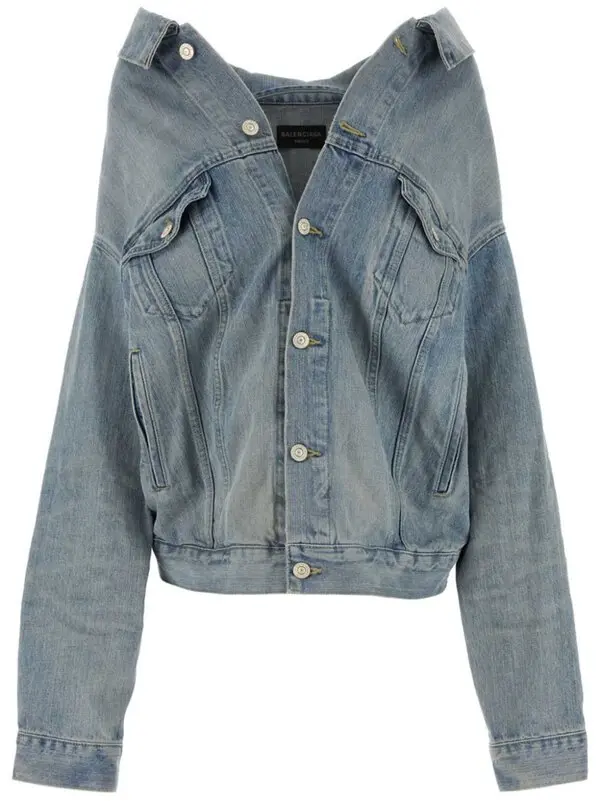 Balenciaga Drop-shoulder Denim Jacket - Blue
