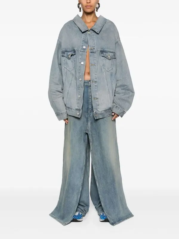 Balenciaga Drop-shoulder Denim Jacket - Blue