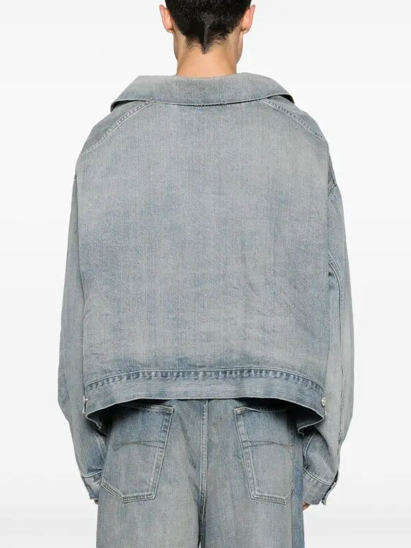 Balenciaga Drop-shoulder Denim Jacket - Blue