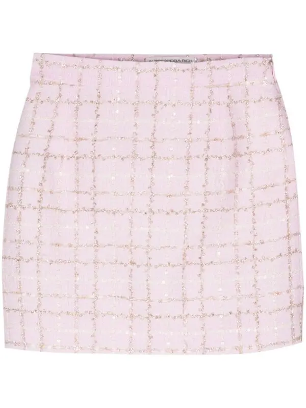 Alessandra Rich Sequin-embellished Tweed Mini Skirt