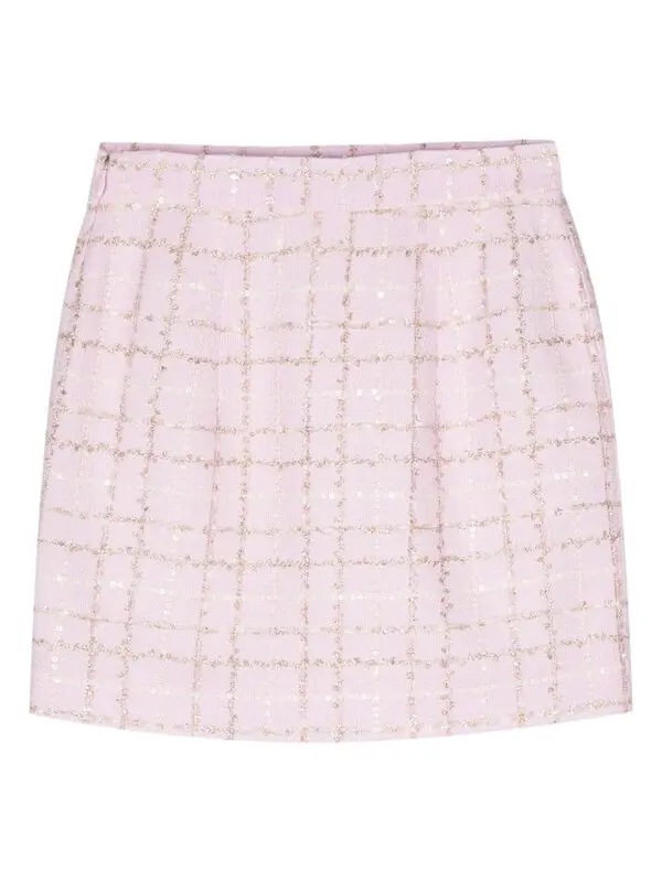 Alessandra Rich Sequin-embellished Tweed Mini Skirt