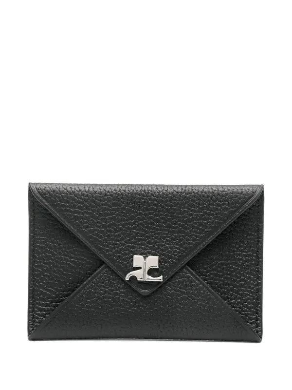 COURREGES Logo-plaque Envelope Cardholder - Black