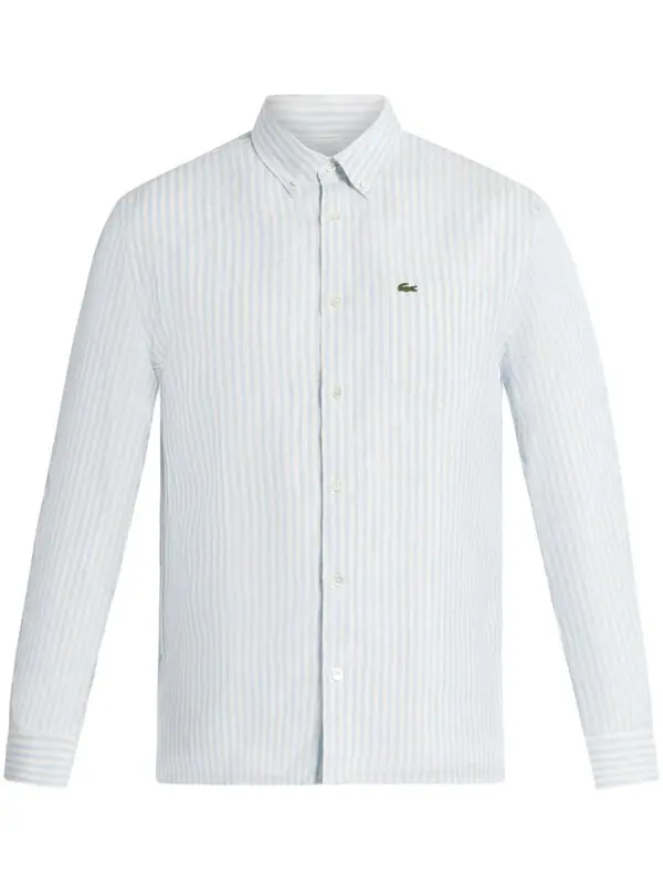 Lacoste Logo-appliqué Striped Shirt - Blue