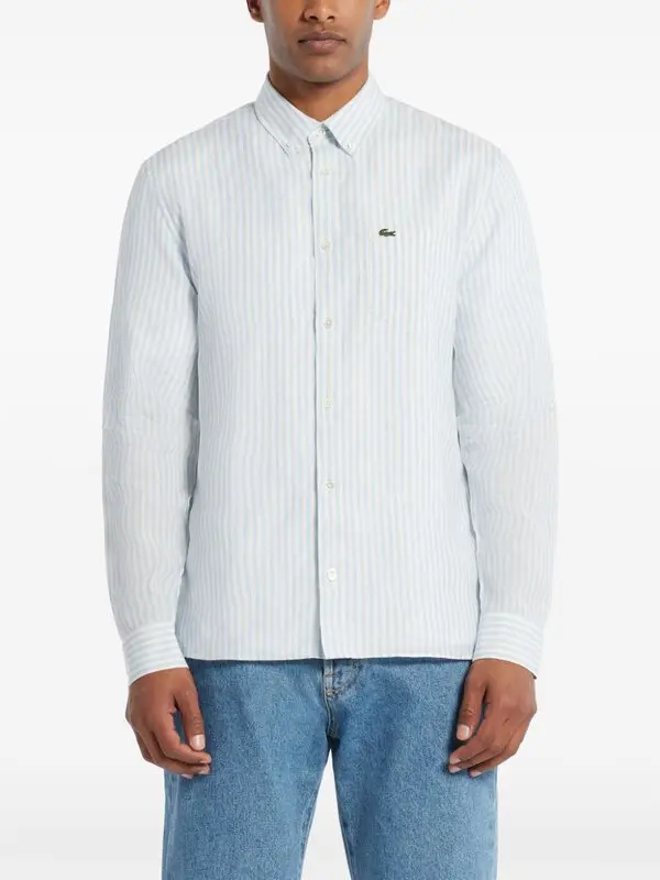 Lacoste Logo-appliqué Striped Shirt - Blue