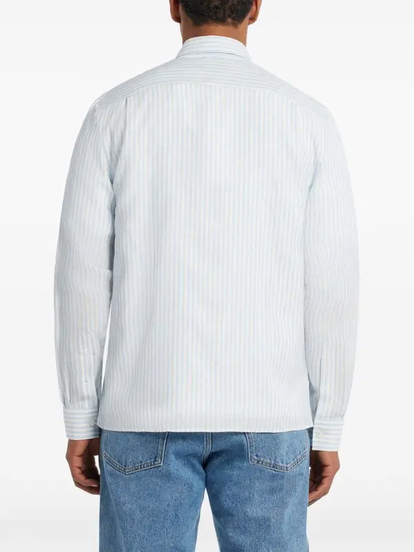 Lacoste Logo-appliqué Striped Shirt - Blue