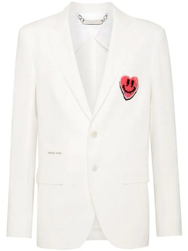 Philipp Plein Heart-appliqué Single-breasted Blazer