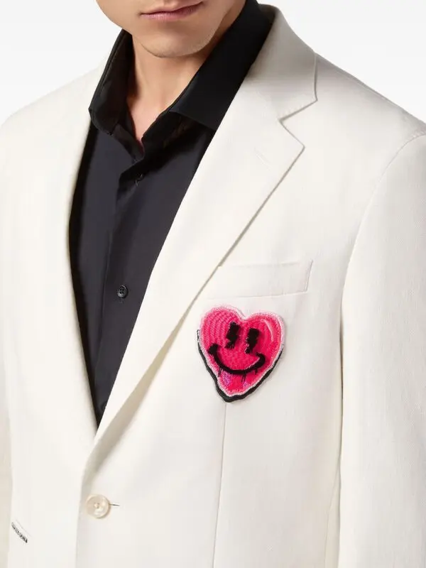 Philipp Plein Heart-appliqué Single-breasted Blazer