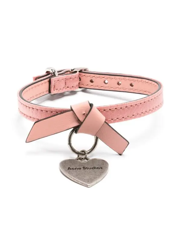 Acne Studios Musubi Charm Leather Bracelet - Pink