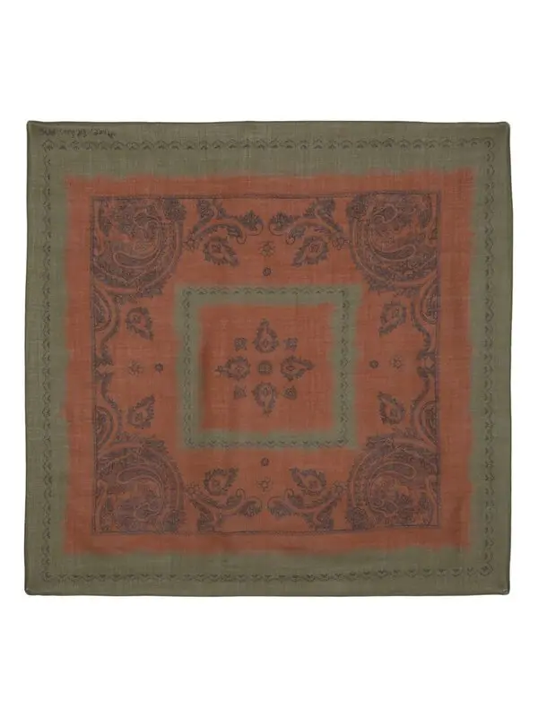 Acne Studios Paisley-bandana-print Wool Scarf - Green