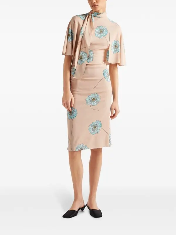 Prada Floral-print Pencil Dress