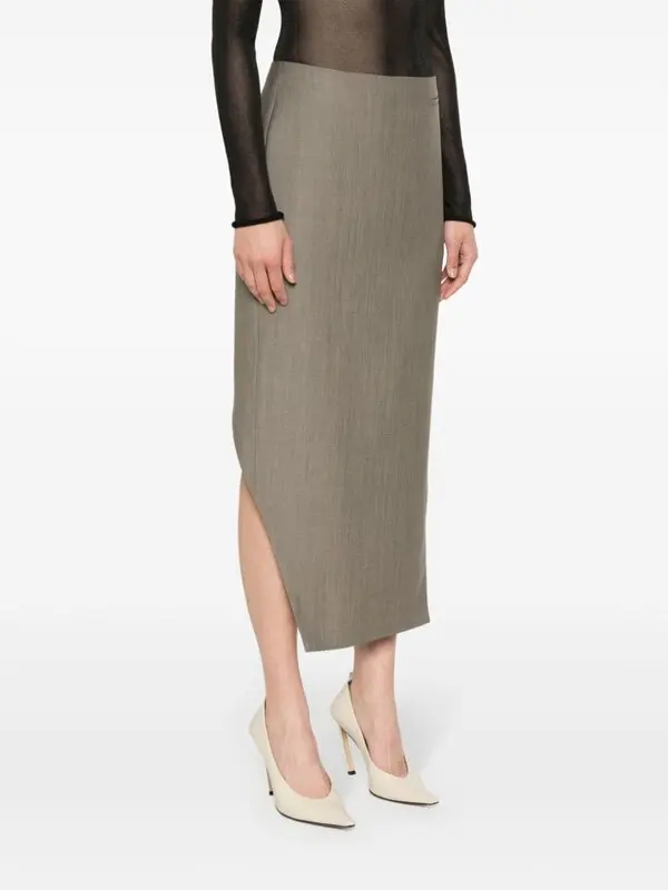 Givenchy High-low Hem Wool Skirt