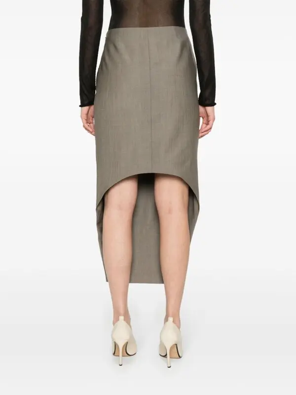 Givenchy High-low Hem Wool Skirt