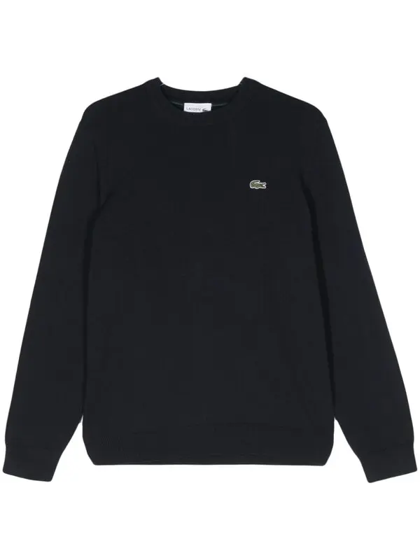 Lacoste Logo-patch Fine-ribbed Jumper - Blue